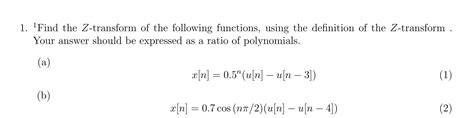 Solved Find The Z Transform Of The Following Functions Chegg