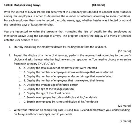 Solved Task 3 Statistics Using Arrays 40 Marks With The