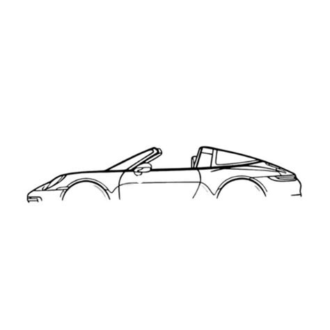 Porsche 911 Targa Silhouette Metaal Kunst Wanddecoratie Man Cave