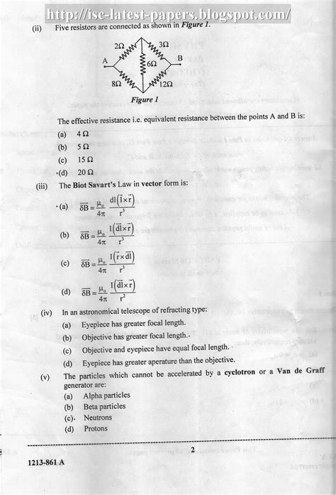 ISC Latest Question Papers ISC Physics Question Paper IMAGE