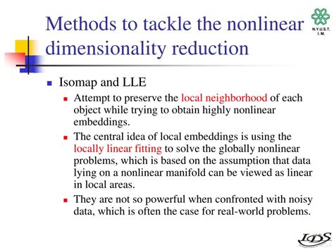 Ppt Supervised Nonlinear Dimensionality Reduction For Visualization And Classification