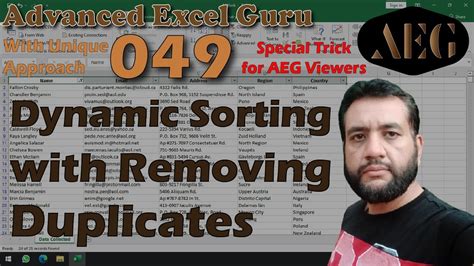 049 Dynamic Sorting With Removing Duplicates Youtube