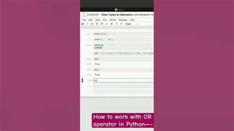 Python Or Operator Python Pythonoperators Youtube
