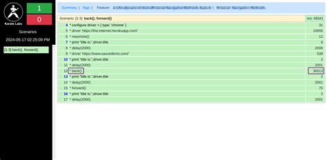 Back Method In Karate Ui Testing Is Taking More Than 30 Seconds To Complete Stack Overflow