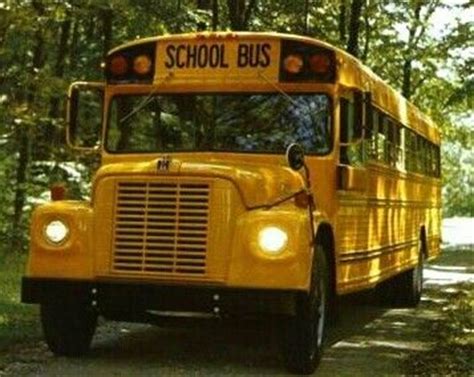 Vintage Yellow School Bus In A Parking Lot