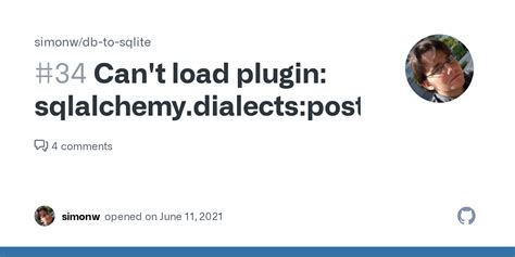 Cant Load Plugin Sqlalchemydialectspostgres · Issue 34 · Simonwdb