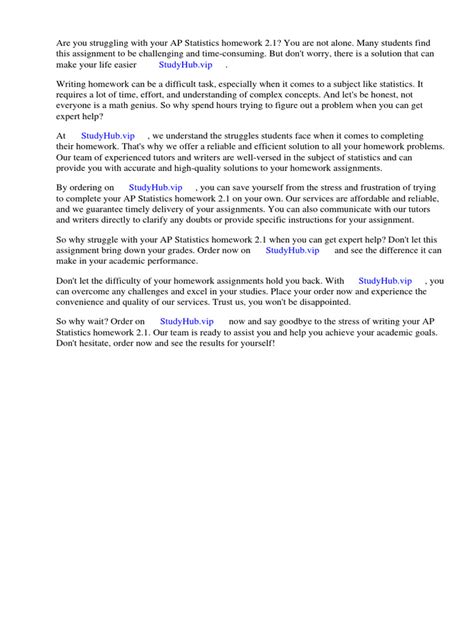 Ap Statistics Homework 2 1 Pdf Advanced Placement Statistics