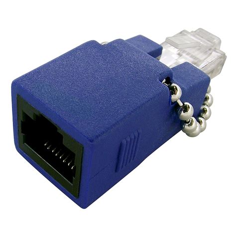 CAT5e Ethernet Loopback Adapter RJ48C Jack RJ45 Male Dark Blue Shaxon Industries
