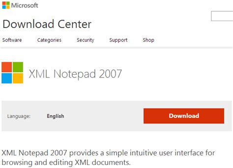 windows free xml editor ms xml notepad 2007