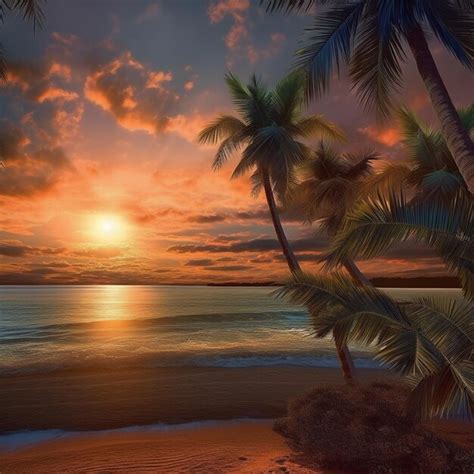 Premium Ai Image Tree On The Beach Premium Ai Image Tree On The Beach