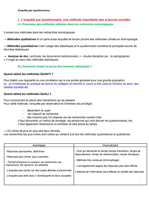 CM Enquete PAR Quest CM du S Enquête par questionnaire I Lenquête par questionnaire