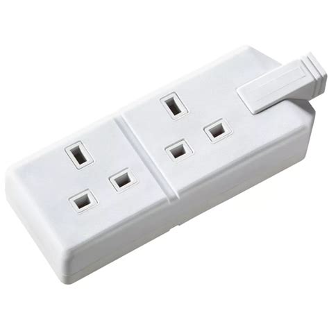 Masterplug 13a 2 Gang Unfused Rewireable Socket White Screwfix