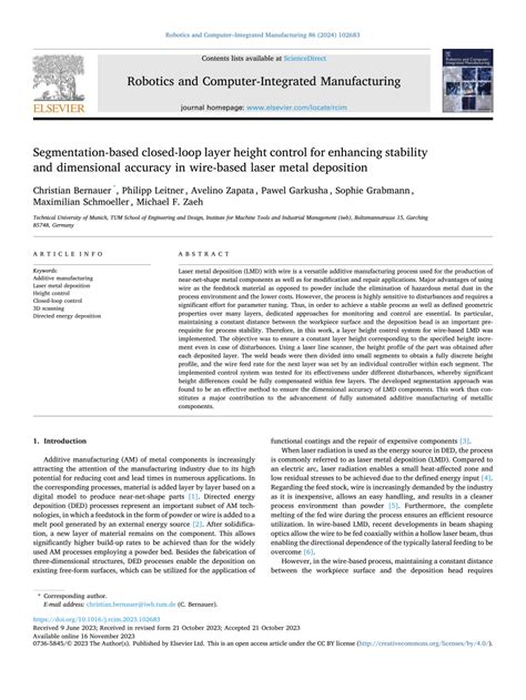 pdf segmentation based closed loop layer height control for enhancing