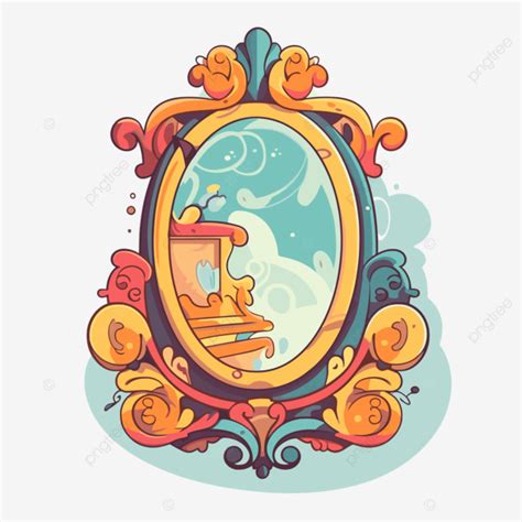 거울 반사 벡터 스티커 클립 아트 양식에 일치시키는 색상 디자인의 빈티지 만화 거울 상표 클립 아트 Png 일러스트 및 벡터 에 대한 무료 다운로드 Pngtree