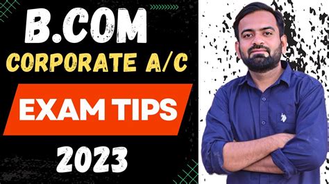 Corporate Accounting Bcom Exam Tips Youtube