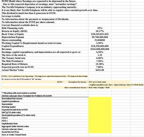 Fcfe Model Where Earnings Are Expected To Be