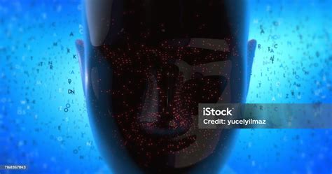 기호와 문자가있는 추상 바이오 닉 로봇 머리 3d 일러스트 렌더 3차원 형태에 대한 스톡 사진 및 기타 이미지 3차원 형태 4k해상도 가상현실 Istock