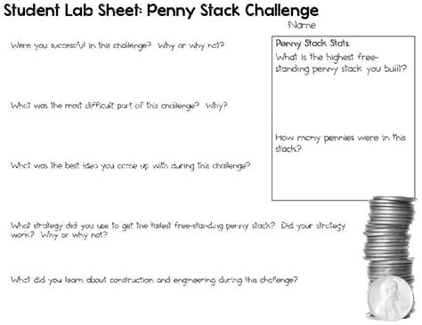 Penny Stack Stem Engineering Challenge By Smart Chick Tpt