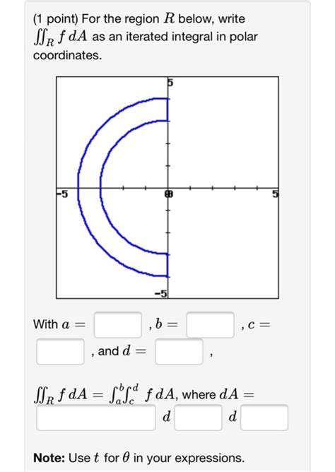 Solved For The Region R Below Write Integral Integral R F Chegg