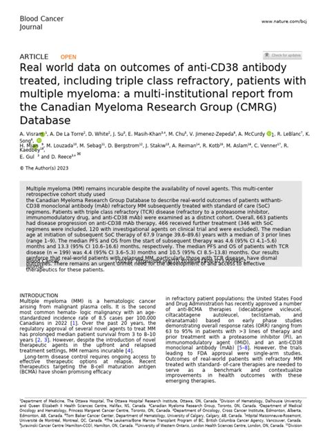 Real World Data On Outcomes Of Anti Cd38 Antibody Treated Pdf