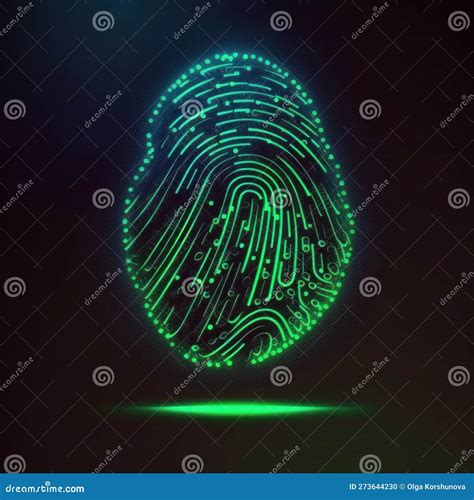 Fingerprint Security Access With Biometrics Identification Safety Internet Concept Stock