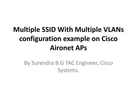 ppt multiple ssid with multiple vlans configuration example on cisco