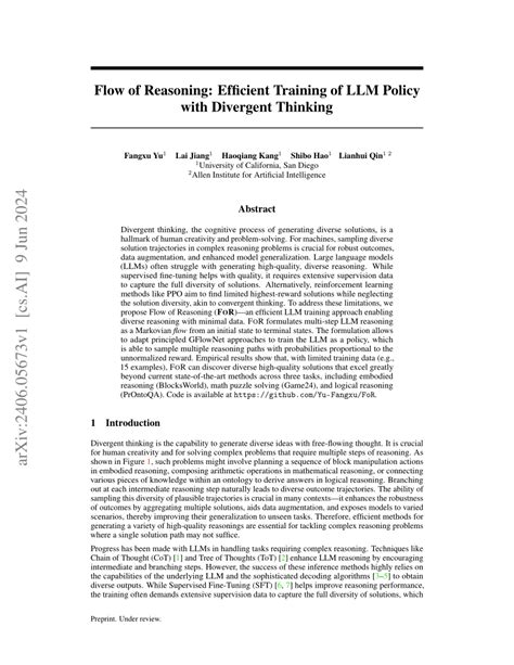 Pdf Flow Of Reasoning Efficient Training Of Llm Policy With