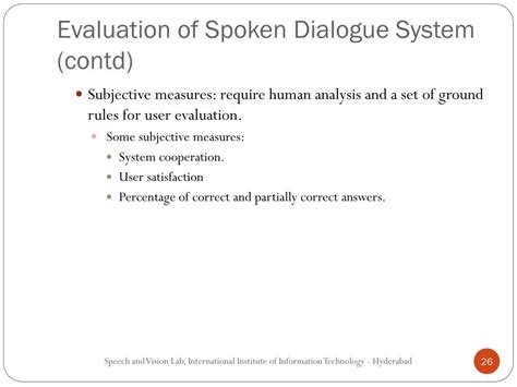 Ppt Spoken Dialogue Systems A Tutorial Powerpoint Presentation Free