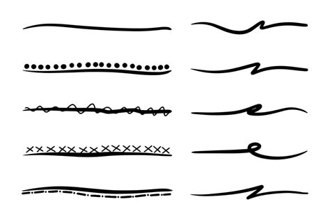 Vector Set Of Hand Drawn Underline 36344471 Vector Art At Vecteezy