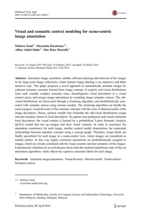 Pdf Visual And Semantic Context Modeling For Scene Centric Image