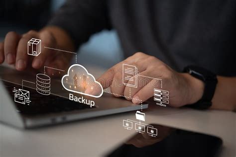 Businessman Interacting With A Backup Interface Virtual Cloud Network