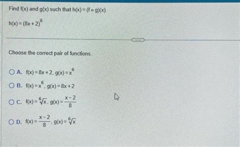 Solved For The Given Functions Find F∘g X And G∘f X