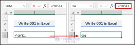 How To Write 001 In Excel 11 Effective Methods Exceldemy