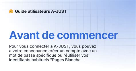 Avant De Commencer Guide Utilisateurs A Just