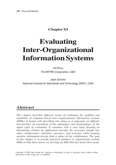 Pdf Evaluating Inter Organizational Information Systems