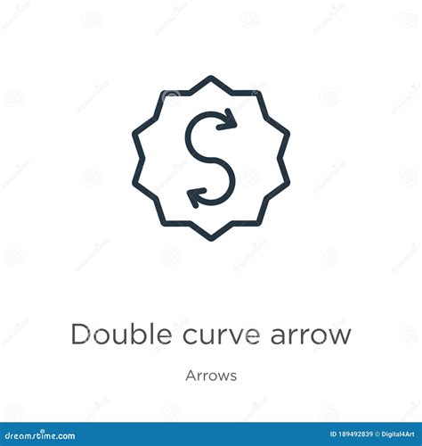 Double Curve Arrow Icon Thin Linear Double Curve Arrow Outline Icon Isolated On White