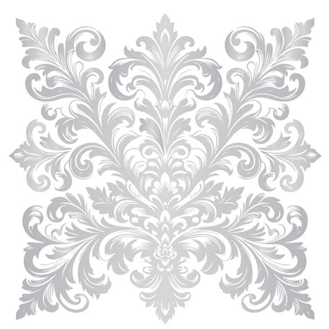 Premium Vector Damask Silver Light Color Element Oriental Vector On Png Transparency Background