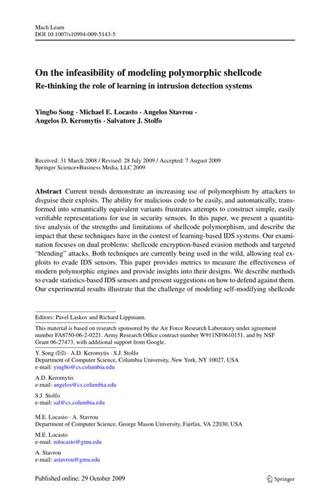 pdf on the infeasibility of modeling polymorphic shellcode re