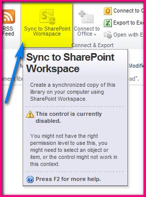 Sync To Sharepoint Workspace Greyed Out SharePoint Amol Ghuge S SharePoint Blog