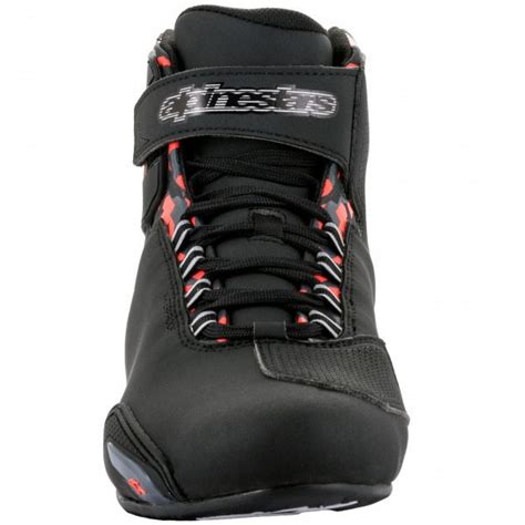 Alpinestars Sektor Waterproof Shoes Black Dark Grey Red Fluo