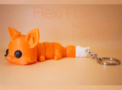 Sculptures And Artworks Stl Download Articulated Cute Flexi Foxby Crazyyydesigns