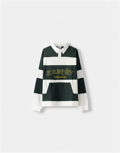 პოლო საყელოს თბილი პერანგი გრძელო სახელოთი კაცი Bershka