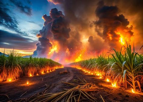 Thailands Sugarcane Fields Blaze A Dramatic Long Exposure Of Burning Fields At Night Capturing
