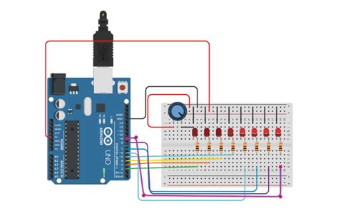 Circuit Design Arduino Chaser Tinkercad