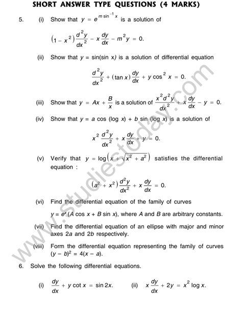 Calculus Worksheets Differential Equations Worksheets Worksheets Library