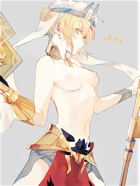 Rule 34 Blonde Hair Breasts Earrings Fate Series Female From Side
