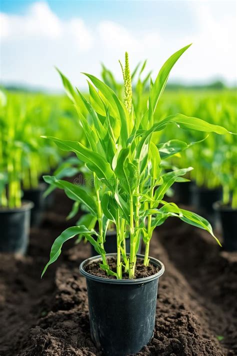 Expansive Crop Field Features Experimental Genetically Modified Plants Clearly Marked Sections