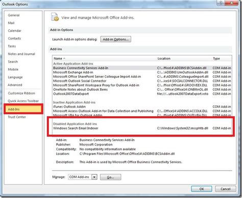 How To Open Disable Add Ins Dialog In Outlook Super User
