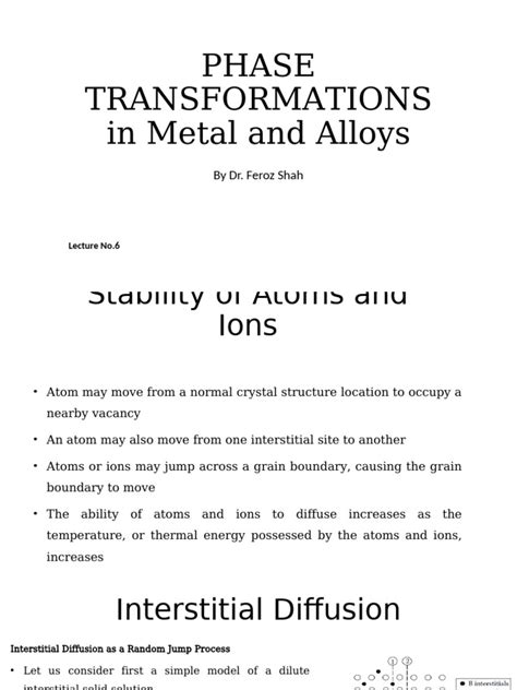 Lecture 6 Phase Transformations In Metal And Alloys Pdf Diffusion Temperature