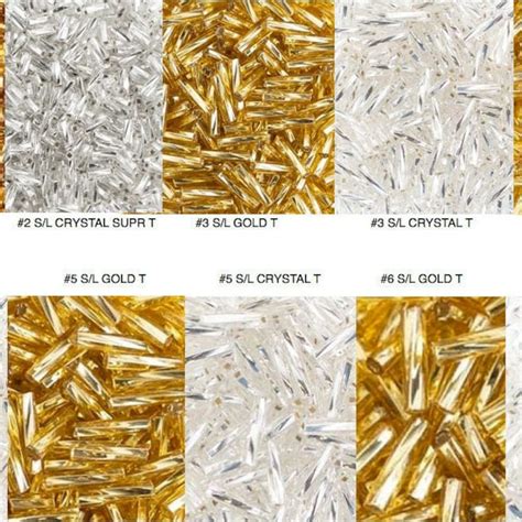 Preciosa Bugle Beads Gold Etsy